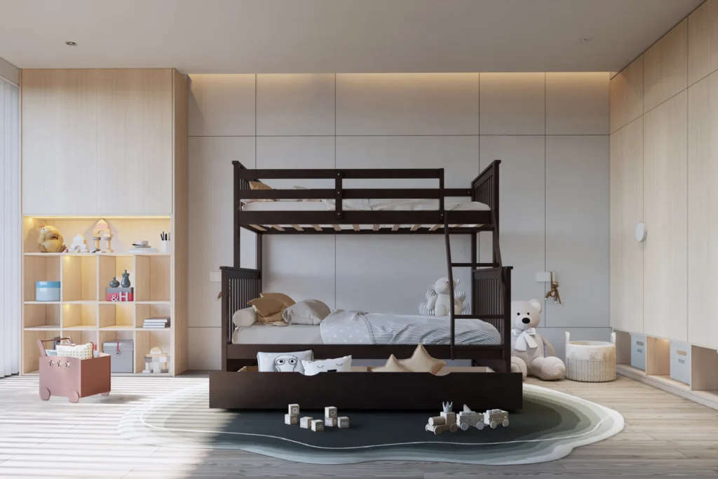 Twin/Full Bunk Bed with Twin Trundle Espresso